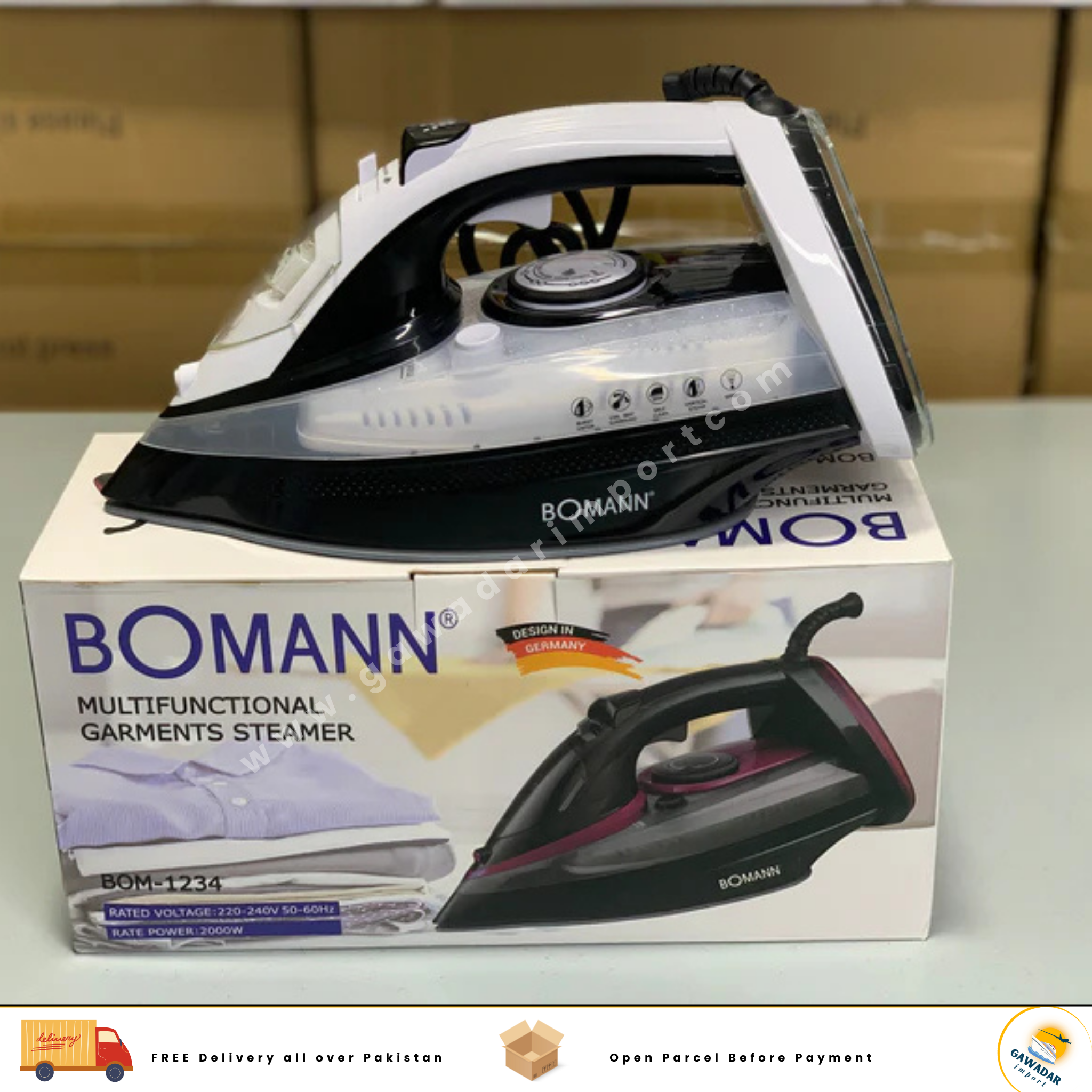 Bomann Brand 1 Year Warranty Steam iron Model BOM-1234 – Gawadar Import